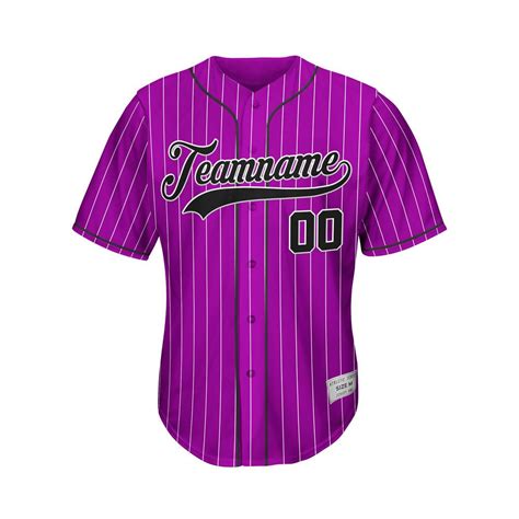 Custom Sublimation Purple Pinstripe Baseball Jersey