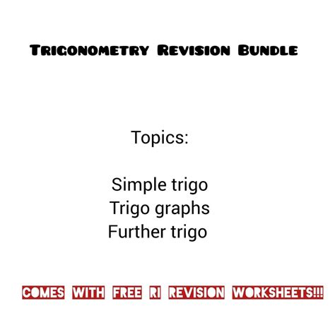 Amaths Sec 3 4 Ultimate Trigonometry Revision Bundle 45pgs Hobbies And Toys Books And Magazines