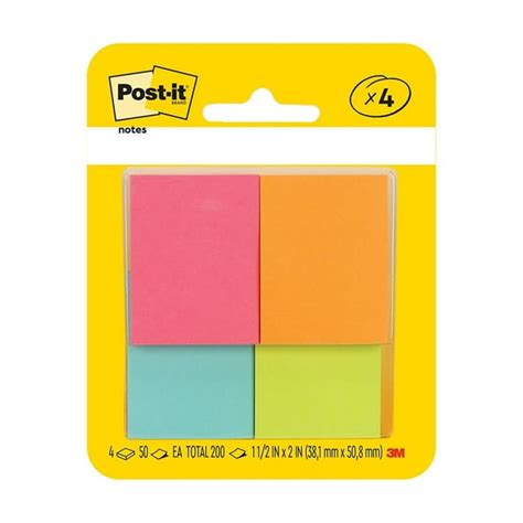 notas adhesivas 3m post it 1 5 x2 pulgadas 4 blocks 50 hojas c u walmart