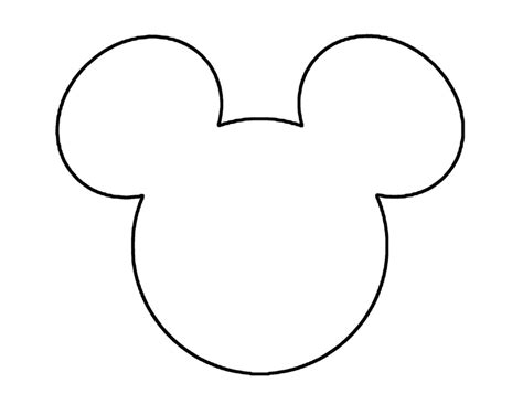 Mickey Mouse Ears Head Outline Mickey Mouse Silhouette Mickey Mouse Template Mickey Mouse Crafts