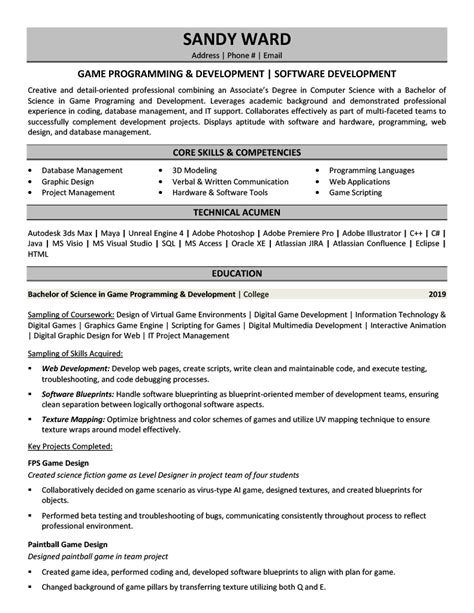 The Insider S Guide To Writing A Game Developer Resume