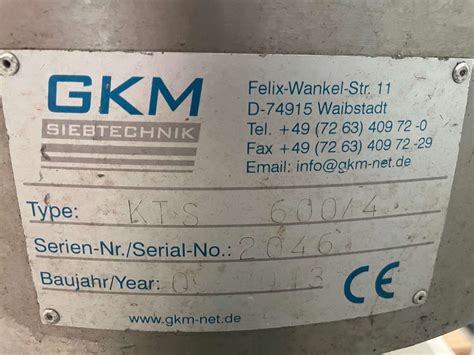 Gkm Kts 6004 Tumbler Screening Machine Osertech