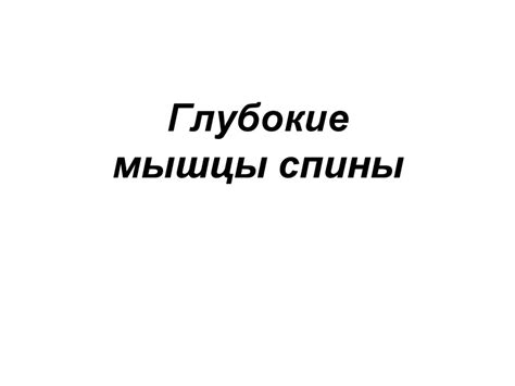 Морфофункциональная характеристика скелета и аппарата движения туловища Мышцы спины