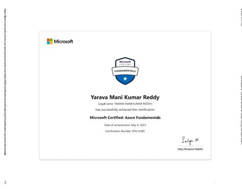 Mani Kumar Reddy Yarava On Linkedin View My Verified Certificate From