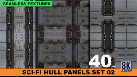 Artstation Scifi Hull Panels Set 02 Seamless Textures Game Assets