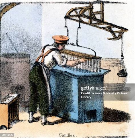 Lithographic Plate Showing A Candlemaker At Work Taken From The