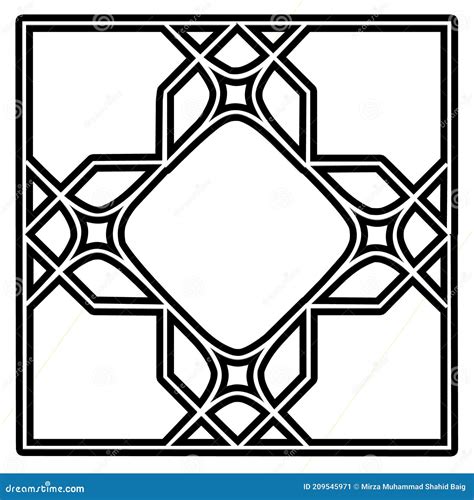 Simple Abstract Floor Tile Design Pattern White Background Set 8 Stock Illustration