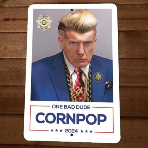 2024 Donald Trump Is One Bad Dude Cornpop 8x12 Metal Wall Sign Sign Junky
