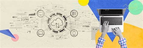 Cloud Computing With Person Using A Laptop Computer Stock Image Image Of Storage Design