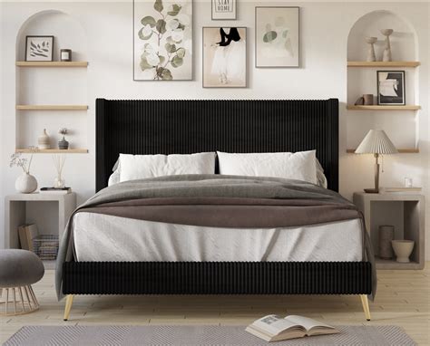 Hmd Chester Full Upholstered Platform Bed Black