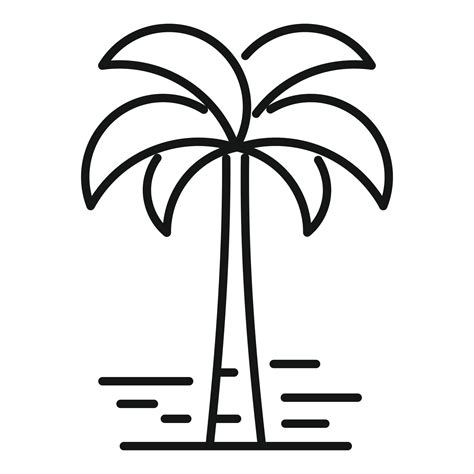 Beach Palm Tree Icon Outline Style 14598558 Vector Art At Vecteezy