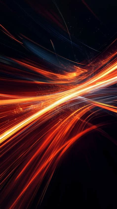Abstract Light Trails In Dark Background Dynamic Energy Flow Concept Stock Image Image Of