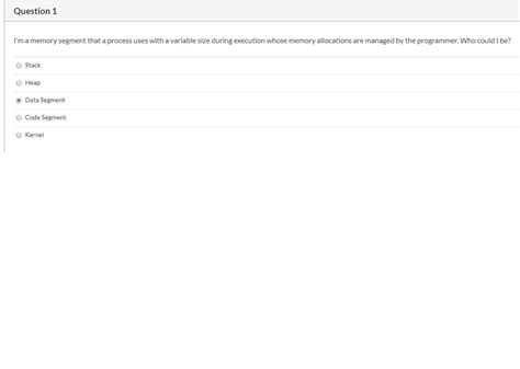 solved question 1 i m a memory segment that a process uses
