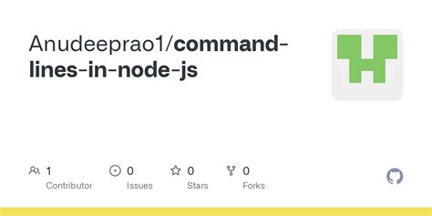 GitHub Anudeeprao Command Lines In Node Js