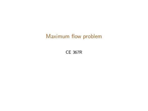 Pdf Maximum Flow Problem Github Pagesmaximum Flow Problem What Is