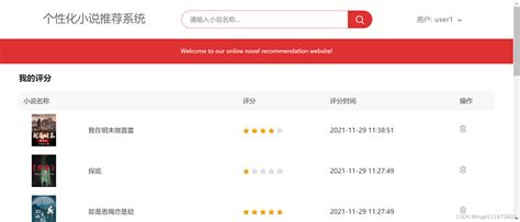 Pythondjangomysql个性化小说推荐系统 小说网站推荐系统 基于用户、项目、内容的协同过滤推荐算法