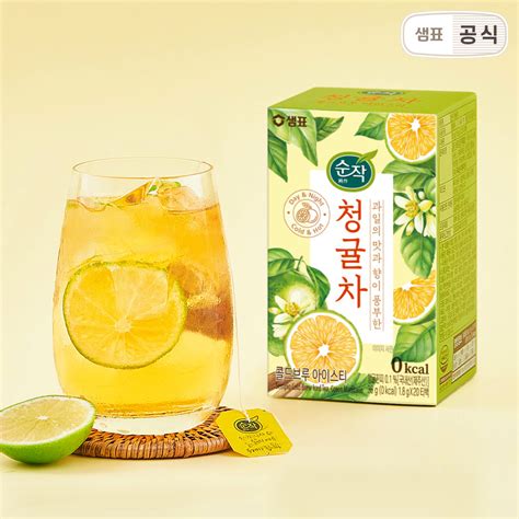 순작 순작 청귤차 과일허브티 티백 20t 청귤 아이스티 과일차 스테비아 제로칼로리 위시버킷