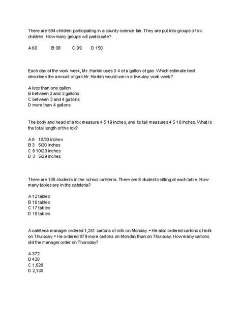 Released Math Eog Prep Questions By Aubrie Cifelli Tpt