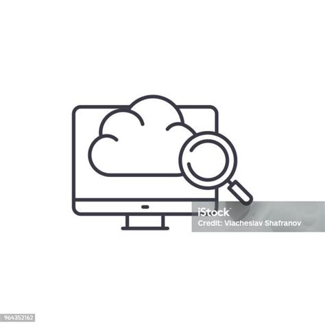 클라우드 선형 아이콘 개념에서 서비스를 검색 합니다 클라우드 선 벡터 기호 상징 그림에서 서비스를 검색 합니다 3차원 형태에 대한 스톡 벡터 아트 및 기타 이미지 Istock