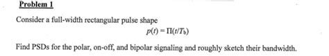 Solved Problem 1 Consider A Full Width Rectangular Pulse
