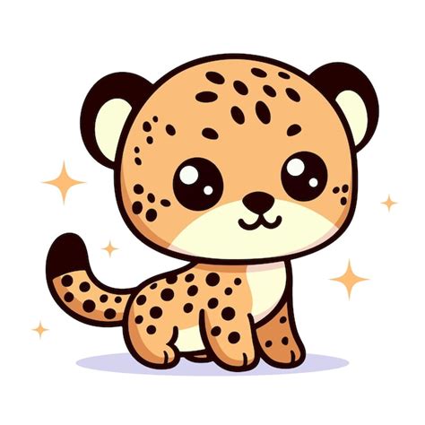 Cute Cheetah Kawaii Cartoon Vector Illustration In Flat Style Premium Ai Generated Vector