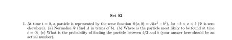 Solved Set 02At Time T 0 A Particle Is Represented By The Chegg Com