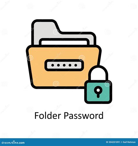 Folder Password Vector Filled Outline Icon Style Illustration Eps 10 File Stock Vector