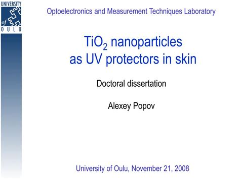PPT TiO 2 Nanoparticles As UV Protectors In Skin PowerPoint Presentation ID 4447812