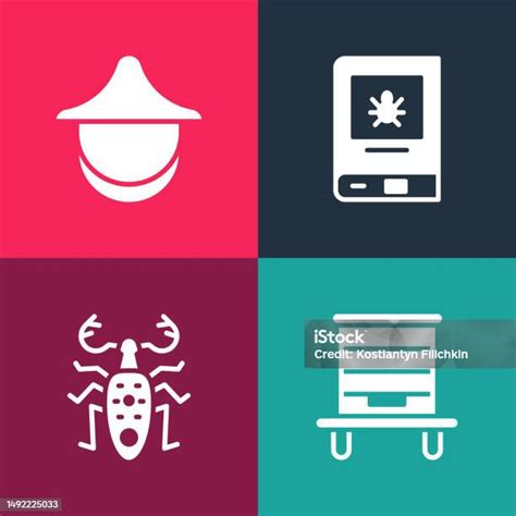 꿀벌 딱정벌레 사슴 곤충에 관한 책 양봉가 모자 아이콘을 위한 팝 아트 하이브를 설정합니다 벡터 0명에 대한 스톡 벡터 아트 및 기타 이미지 Istock