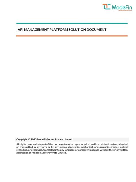 Api Management Platform Api Solution Document Pdf Banks Project Management