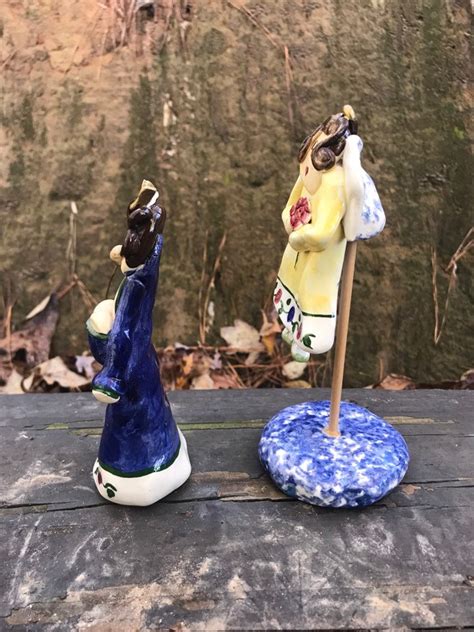 Set Of Two Clayton Dickson Co Angel And Fairy Godmother Figurines Etsy