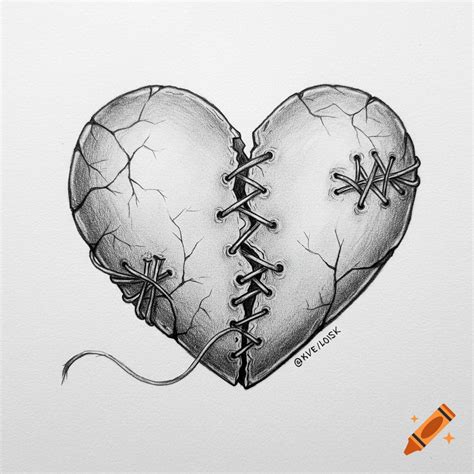 Pencil Drawing Heart Broken