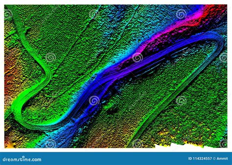 Digital Elevation Model Representing Geological Anomalies Stock Image