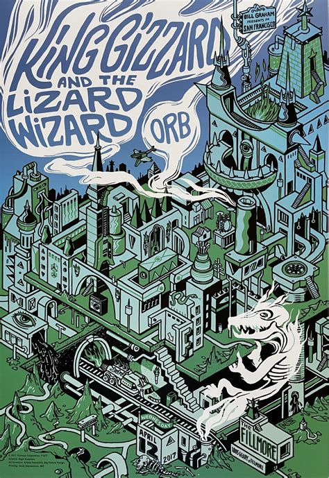 King Gizzard And The Lizard Wizard Concert Poster San Francisco 2017 F