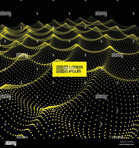 Array With Dynamic Particles Flowing Particle Waves Wavy Grid Background D Abstract Vector