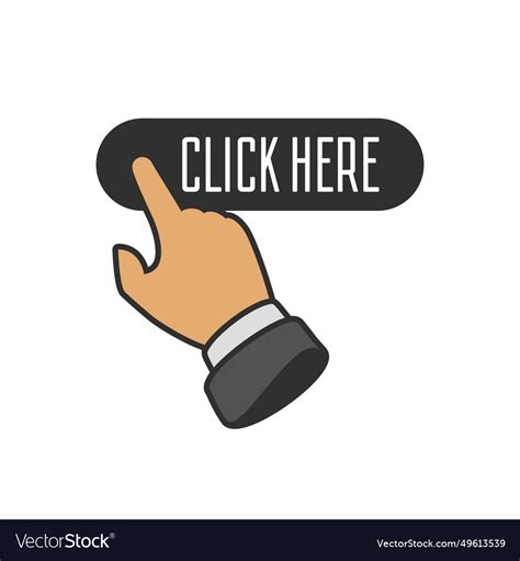 Click Here Button Royalty Free Vector Image Vectorstock