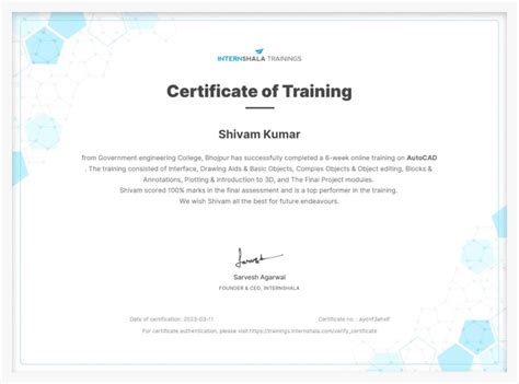 Shivam Kumar On Linkedin Autocad Certificate Scored 100 Marks