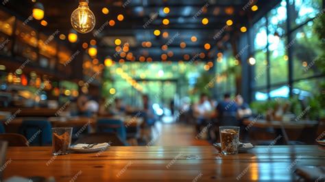 Premium Photo Realistic Photo Blurred Restaurant Background With Some