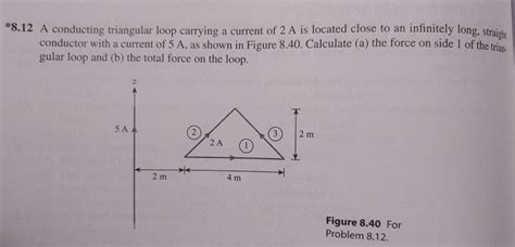 solved 8 12 a conducting triangular loop carrying a current