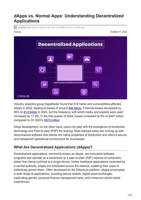 Understanding The Basics Of Decentralized Applications Dapps Pdf