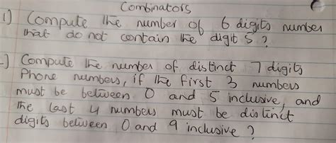Solved 1 Compute The Number Of 6 Digits Number That Do Not