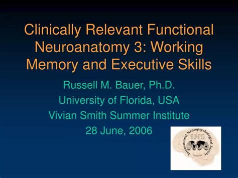 Ppt Clinically Relevant Functional Neuroanatomy 3 Working Memory And