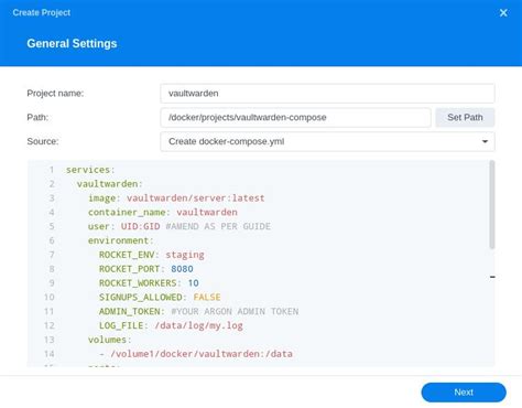 vaultwarden bitwarden in docker on a synology nas