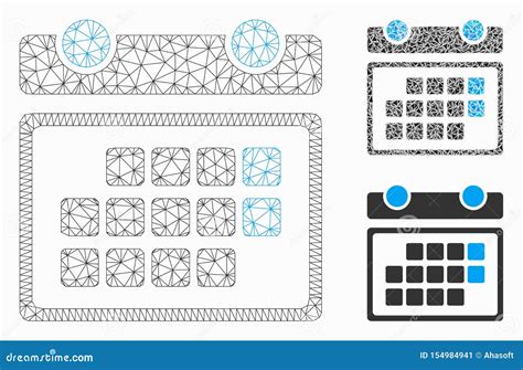 Month Calendar Vector Mesh Network Model And Triangle Mosaic Icon Stock Vector Illustration Of