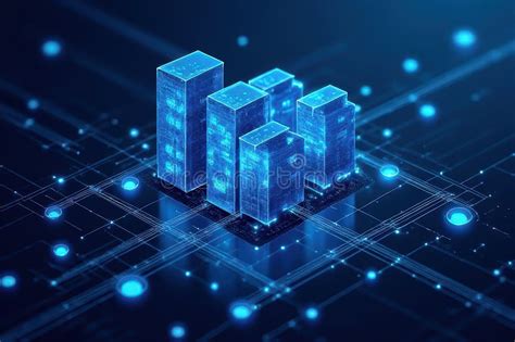 Modern Digital Infrastructure Visualizing A Vps Network Stock
