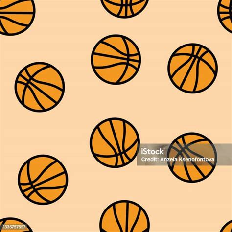 농구 원활한 패턴 배경 패브릭 인쇄 커버 배너를 위한 윤곽 디자인 Championship에 대한 스톡 벡터 아트 및 기타 이미지 Championship