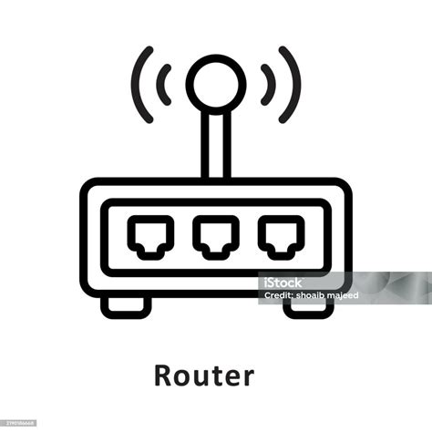 Router Vector Outline Icon Eps 10 File Stock Illustration Download Image Now Bandwidth