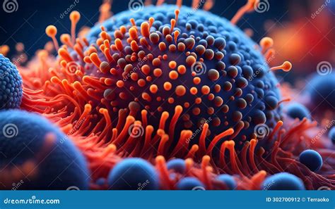 Bacteria In Microscope Background Vector Illustration Cartoondealer