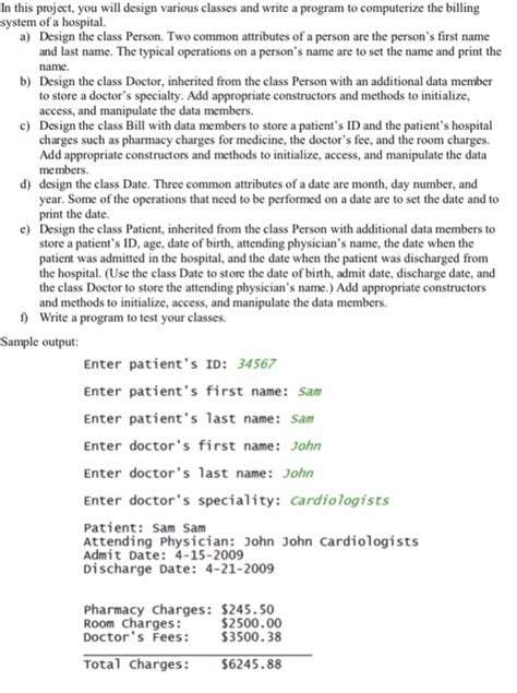 In This Project You Will Design Various Classes And