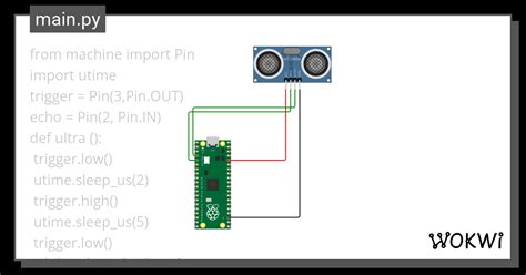distance throgh ultrasonic sensor wokwi esp32 stm32 arduino simulator